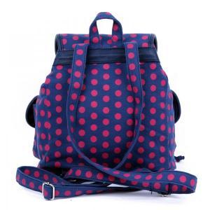 Preppy Ladies' Blue Canvas Backpack School Bag In Polka Dot on Luulla