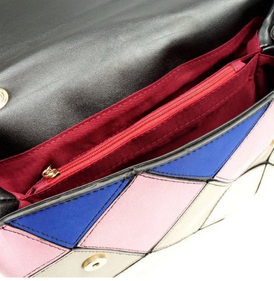 Fashion Ladies Suede Leather Colorblocked Satchel Bag For Women Pink on ...